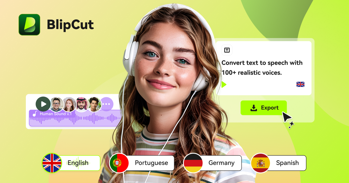 BlipCut AI Voiceover | Text to Speech